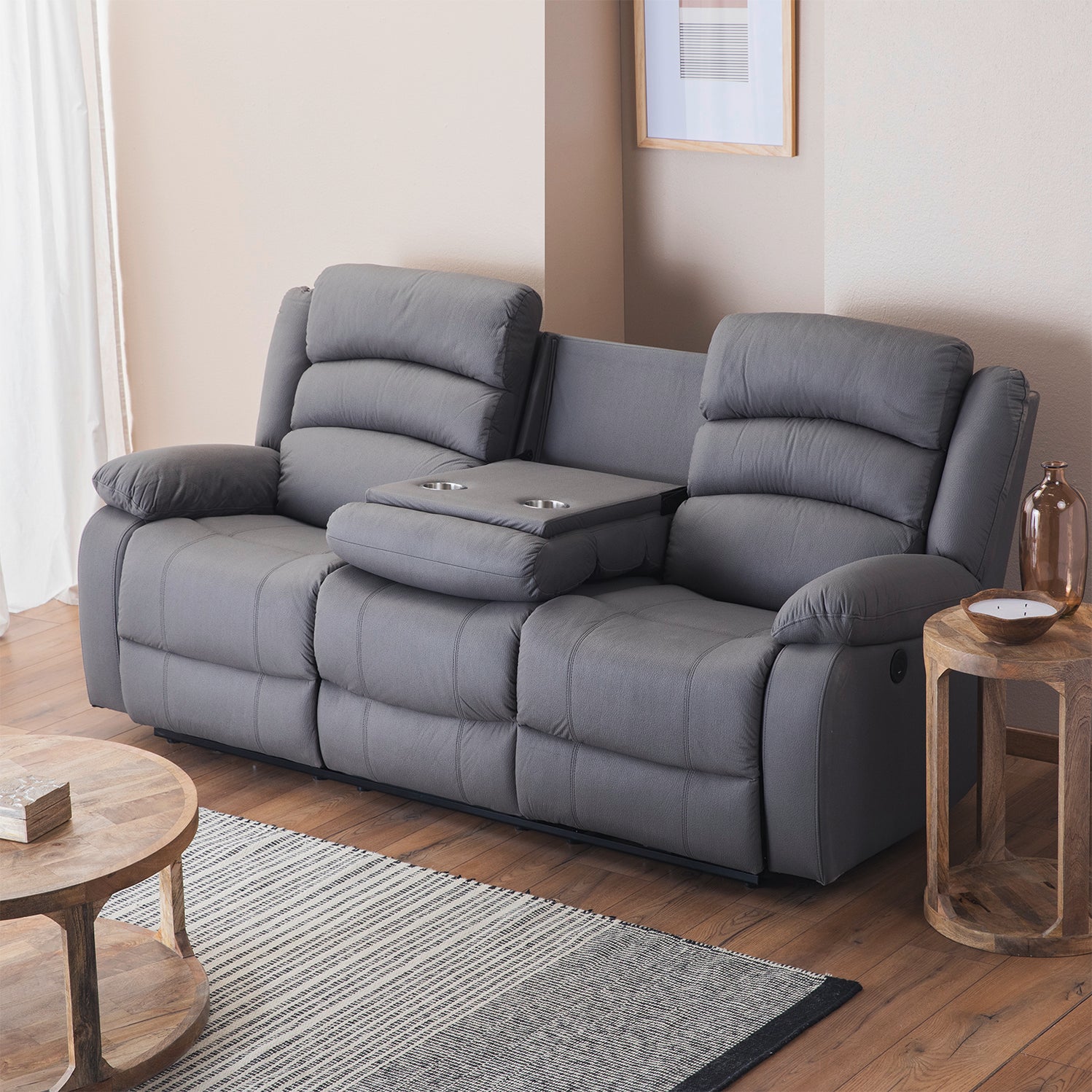 Sofá 3 Cuerpos Reclinable Eléctrico Moderno New Praga — Daniels Chile