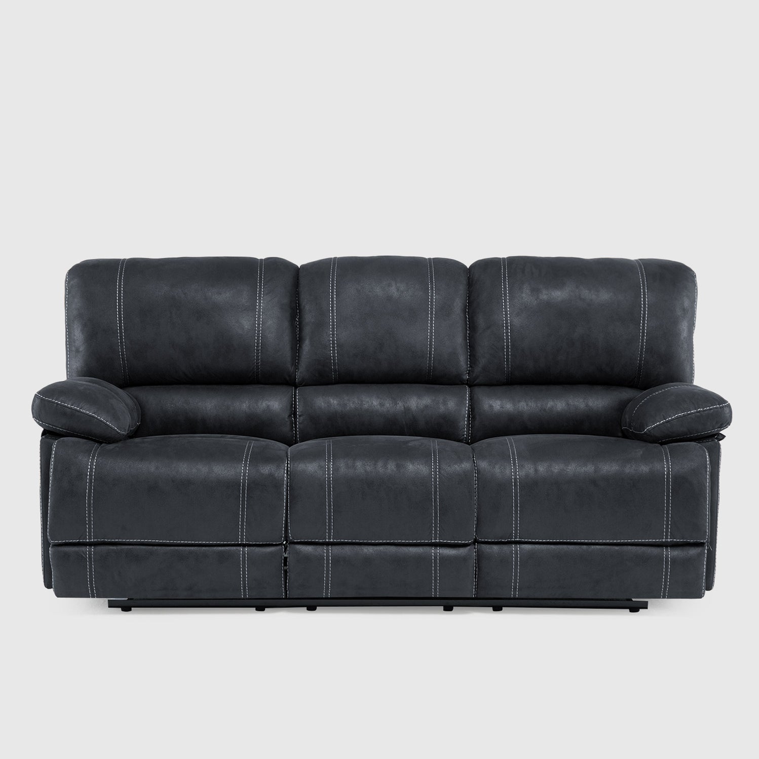 Sofá Cuero Viejo 3 Cuerpos Reclinable Clásico Castle — Daniels Chile